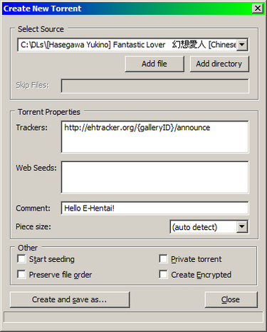 EHTracker/Making a New Torrent - EHWiki